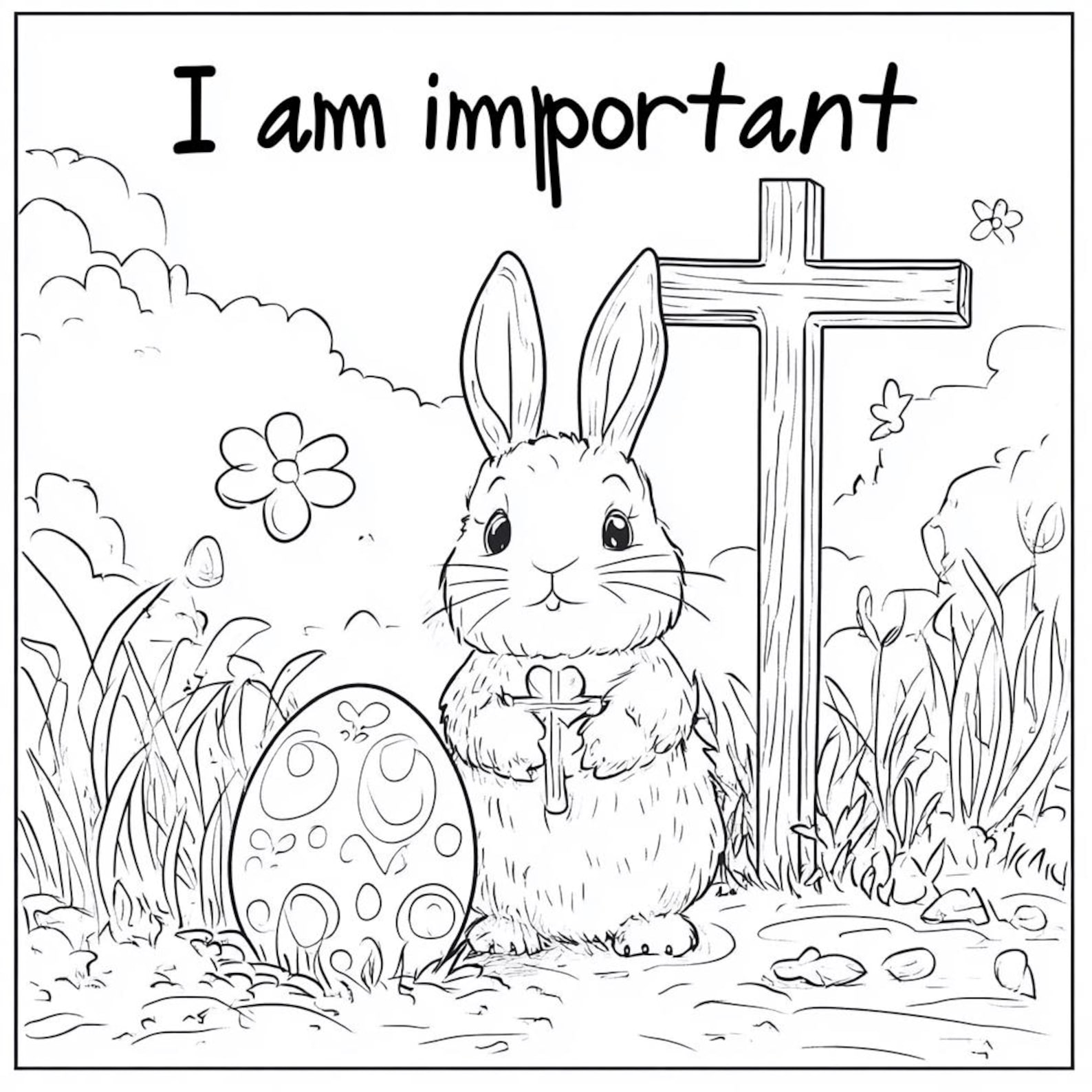 5 Easter Themed Positive Affirmations Kids Coloring Printables - Etsy