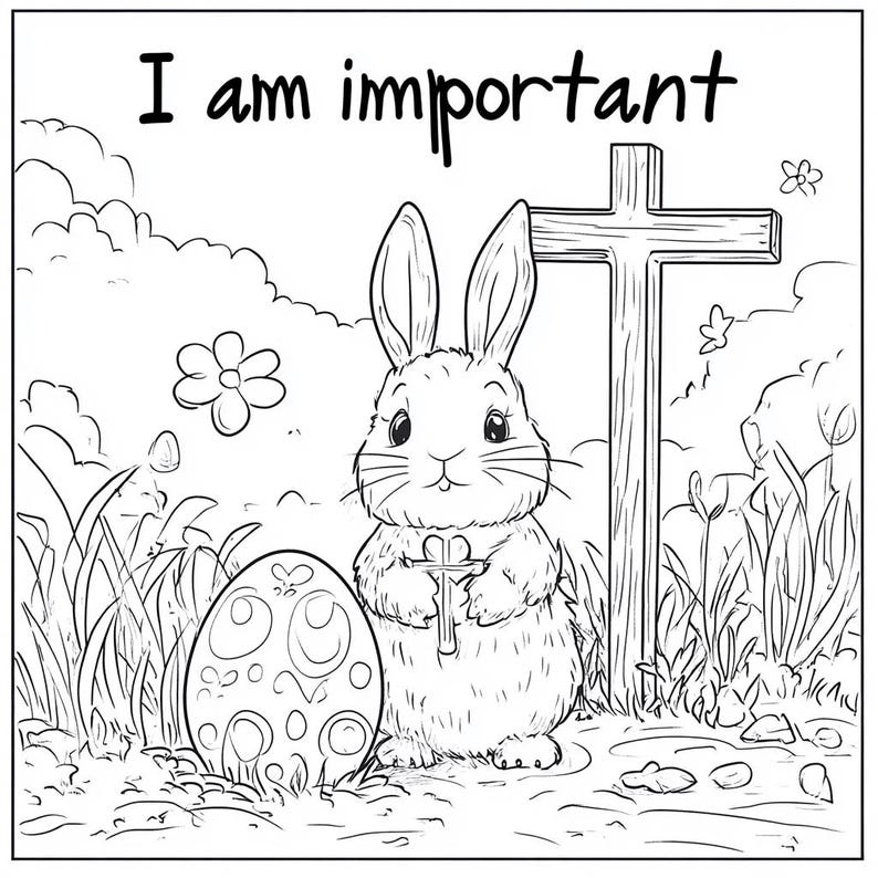 5 Easter Themed Positive Affirmations Kids Coloring Printables - Etsy