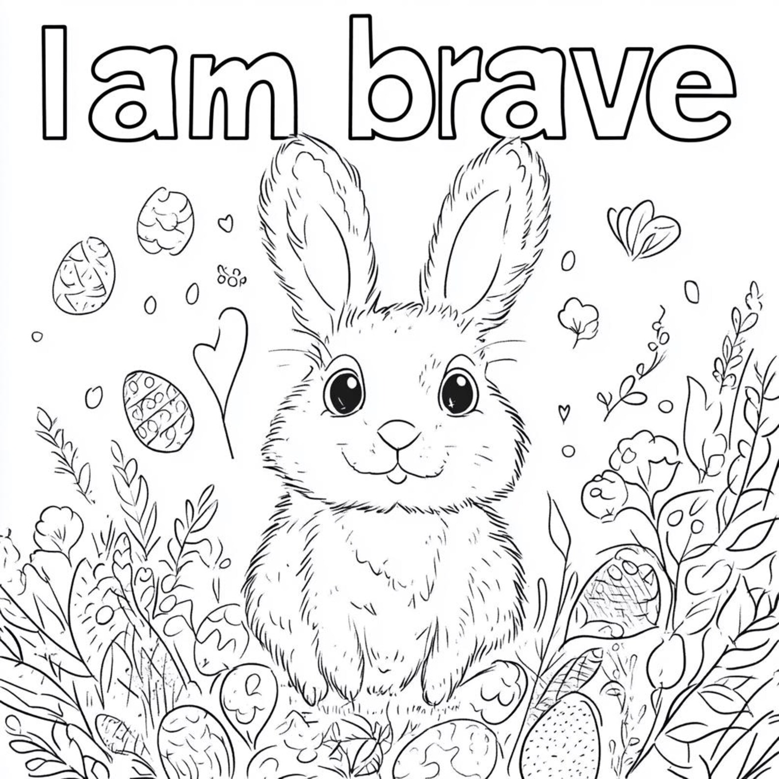 5 Easter Themed Positive Affirmations Kids Coloring Printables - Etsy