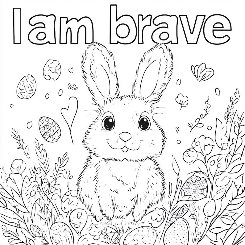 5 Easter Themed Positive Affirmations Kids Coloring Printables - Etsy