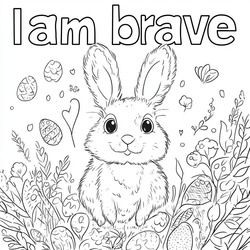 5 Easter Themed Positive Affirmations Kids Coloring Printables - Etsy