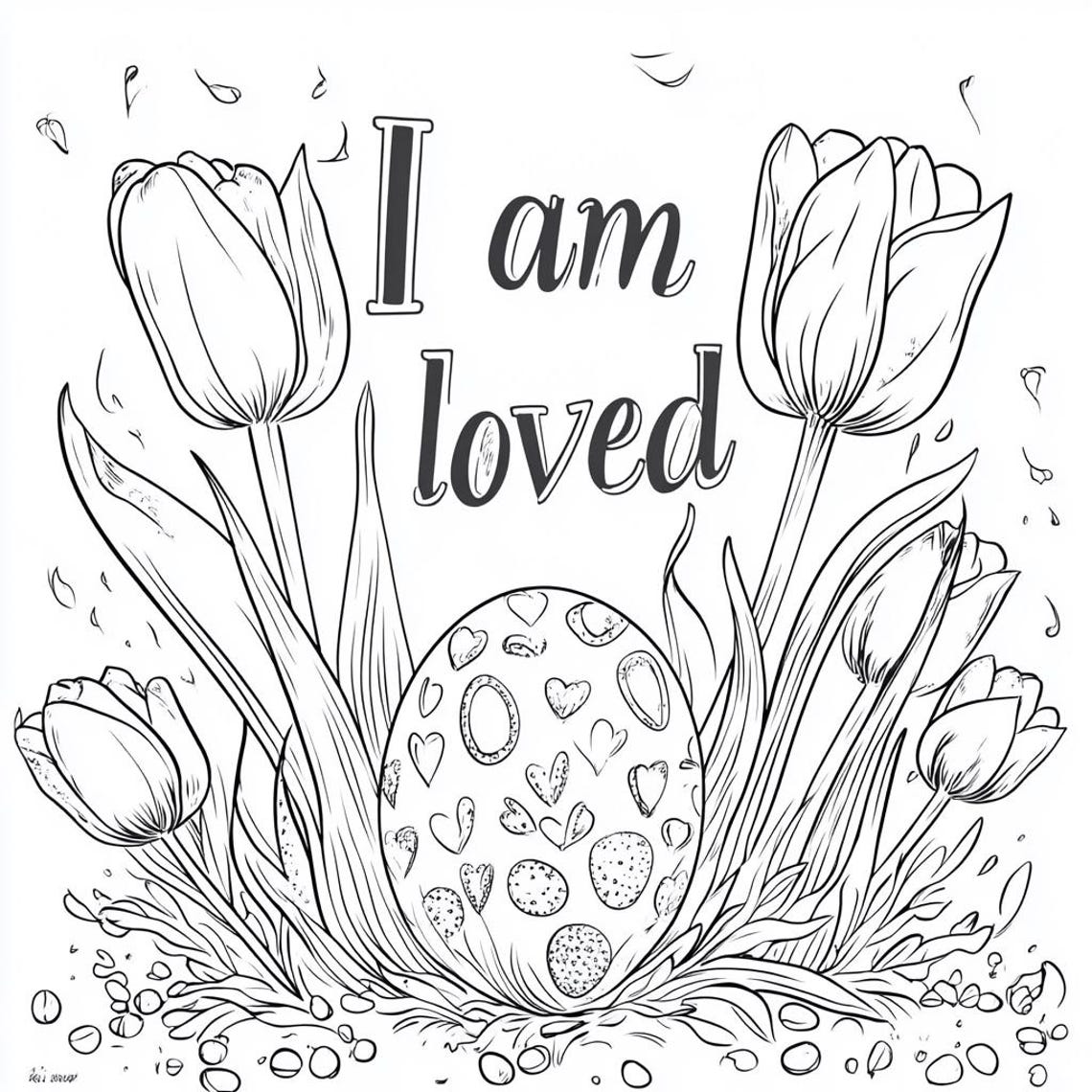 5 Easter Themed Positive Affirmations Kids Coloring Printables - Etsy