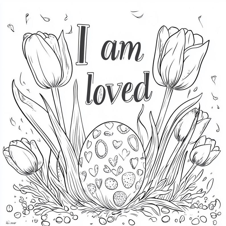 5 Easter Themed Positive Affirmations Kids Coloring Printables - Etsy