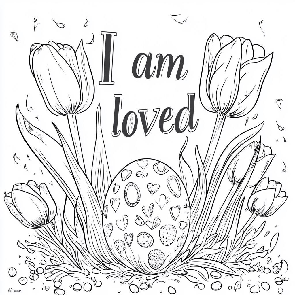 5 Easter Themed Positive Affirmations Kids Coloring Printables - Etsy