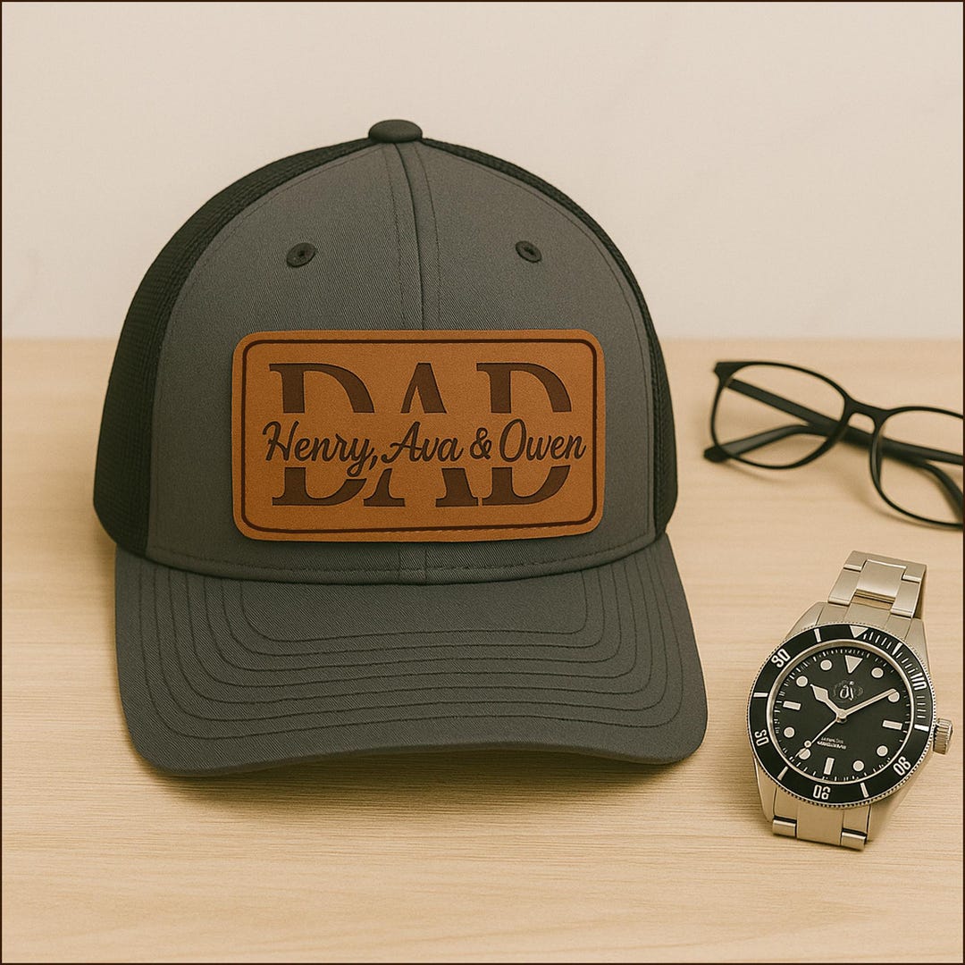 Custom Dad Hat With Kids Names, Personalized Engraved Trucker Hat, New ...