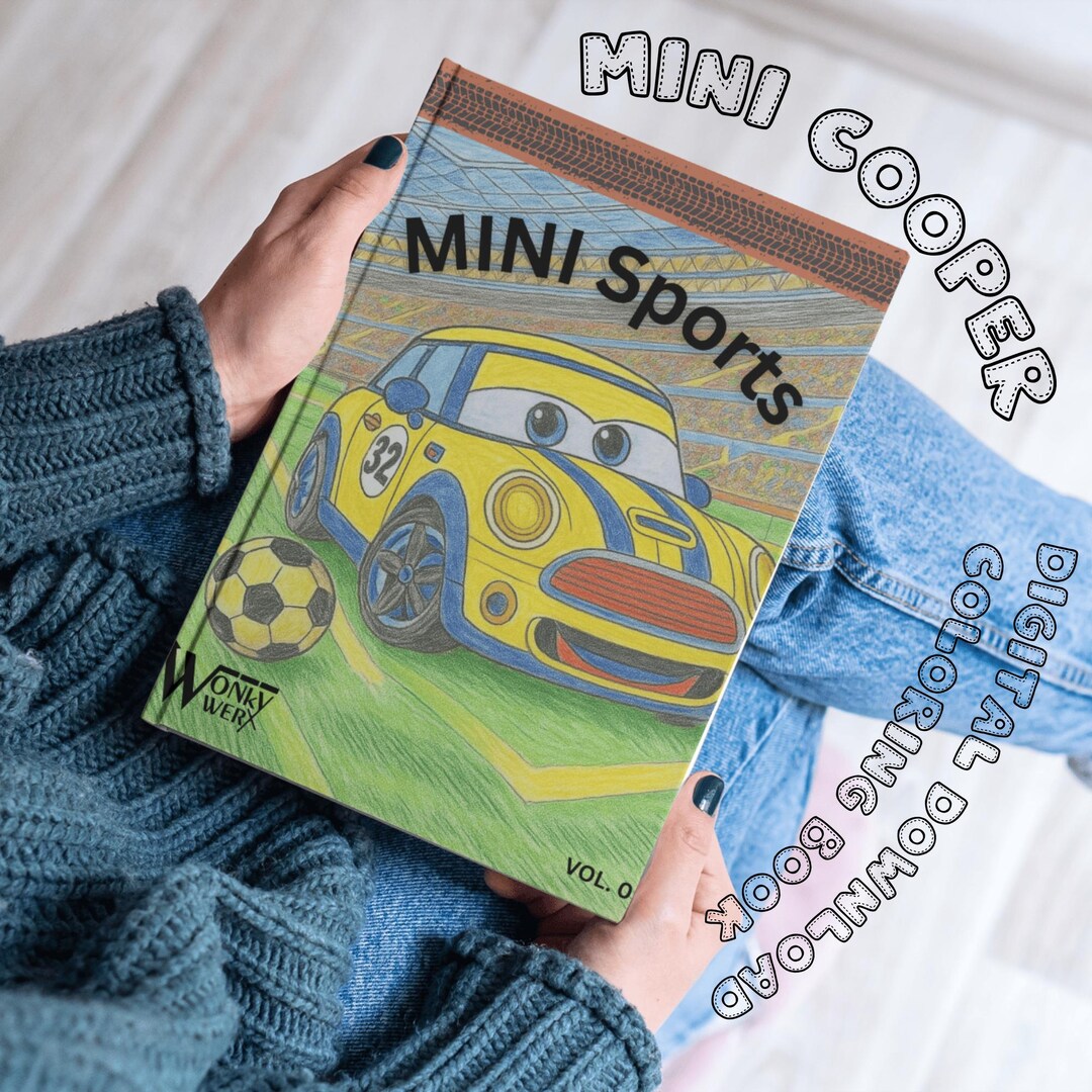MINI Cooper Coloring Book: Sports Art, Car Puzzles (digital Download ...
