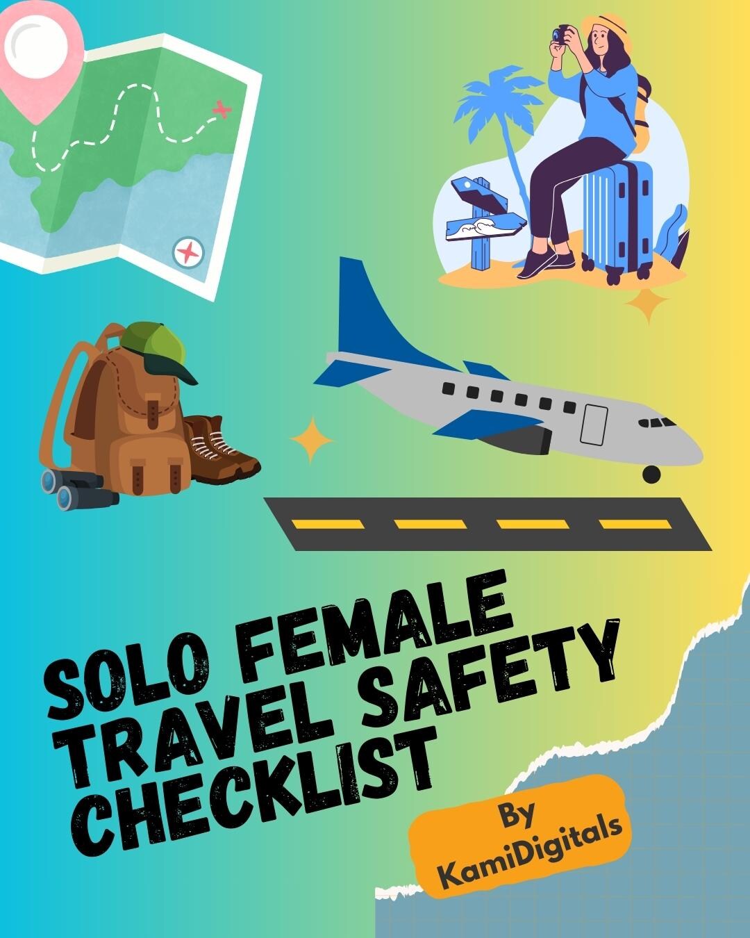Solo Female Travel Safety Checklist | Printable & Editable Travel ...