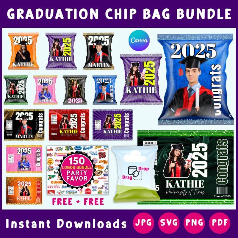 Graduation Chip Bags - Etsy