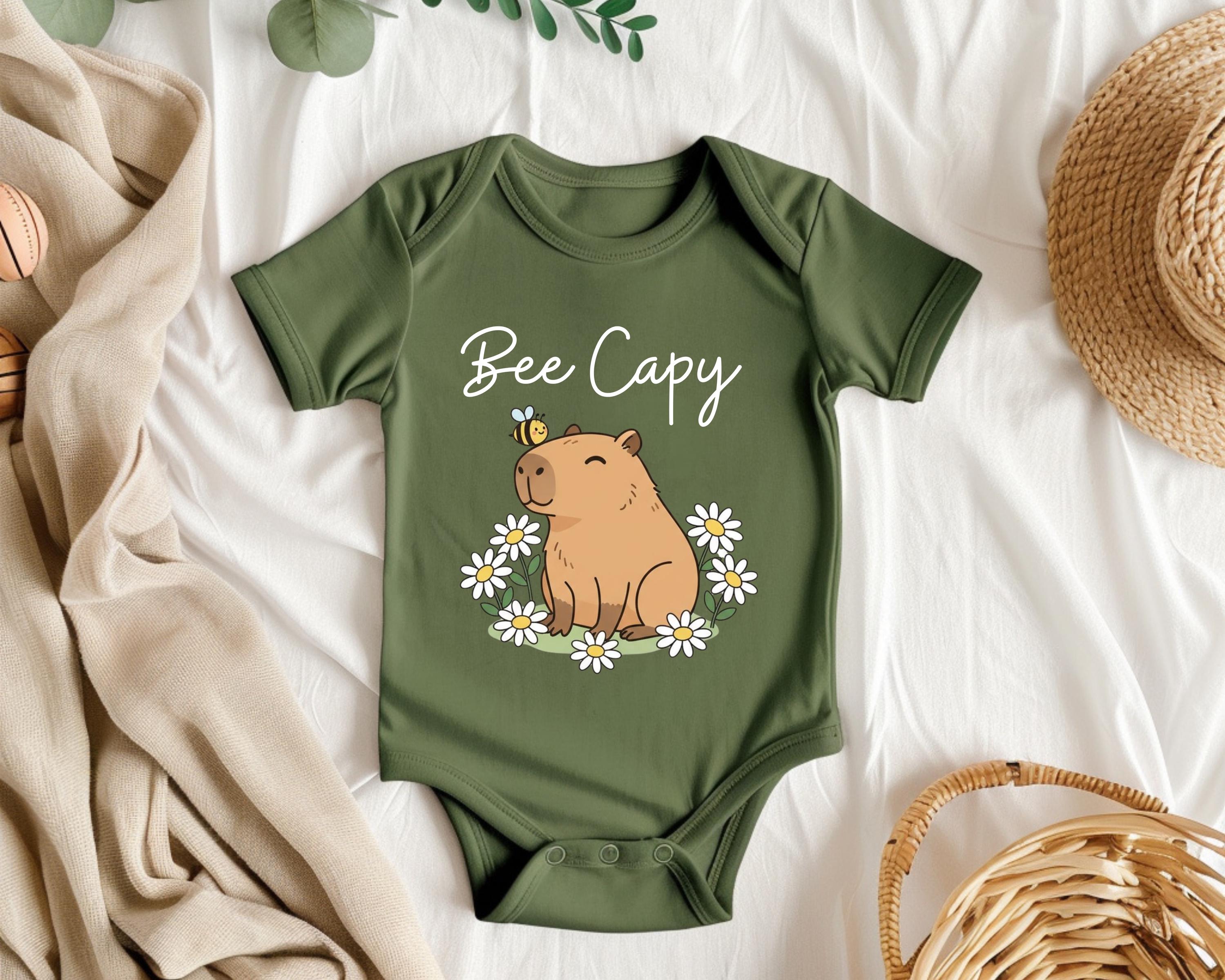 Bee Capy Capybara T-shirt, Funny Capy Bee Happy Youth Shirt, Cute ...