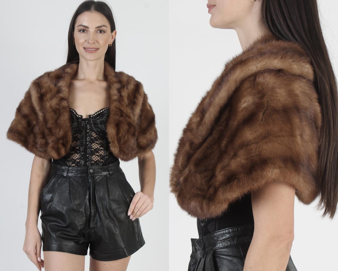 Vintage Cropeed Mink Stole, Real 60s Small Fur Shrug, Wedding Ceremony ...
