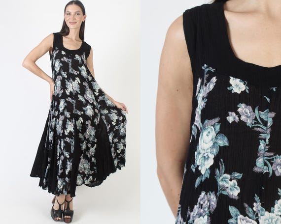 Starina 90s Grunge Maxi Dress Full Skirt Festival Sun… - Gem