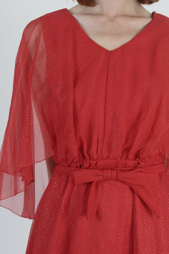 Mike Benet Formals Red Chiffon Dress Vintage 60s Holi… - Gem