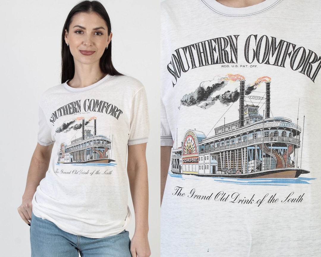 Southern Comfort T-shirt, Paper Thin White Tee, Vintage 70s Hanes ...