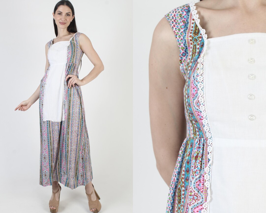 Liberty House Dress, Tiki Party Sundress, Hawaiian Luau Maxi, Vintage ...