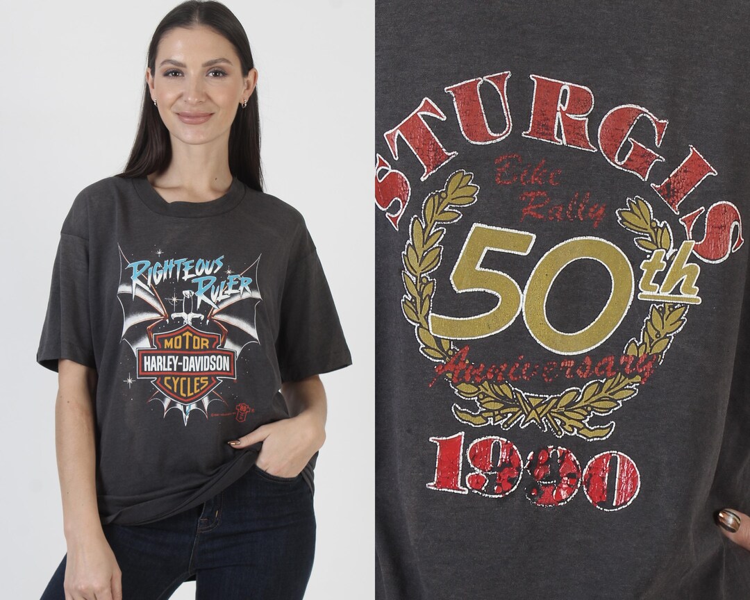 Harley Davidson Righteous Ruler T-shirt, Vintage Sturgis Motorcycle ...