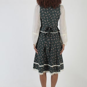 Green Calico Gunne Sax Dress, White Poet Sleeves With Pockets, Vintage ...