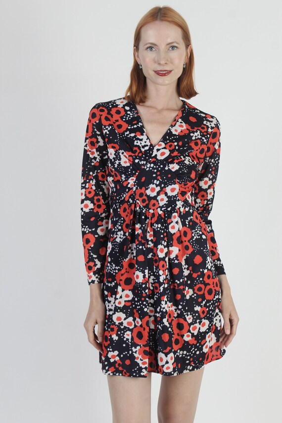 60s Psychedelic Micro Mini Dress Trippy Bright Color … - Gem