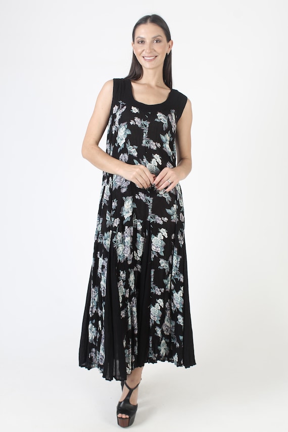 Starina 90s Grunge Maxi Dress Full Skirt Festival Sun… - Gem