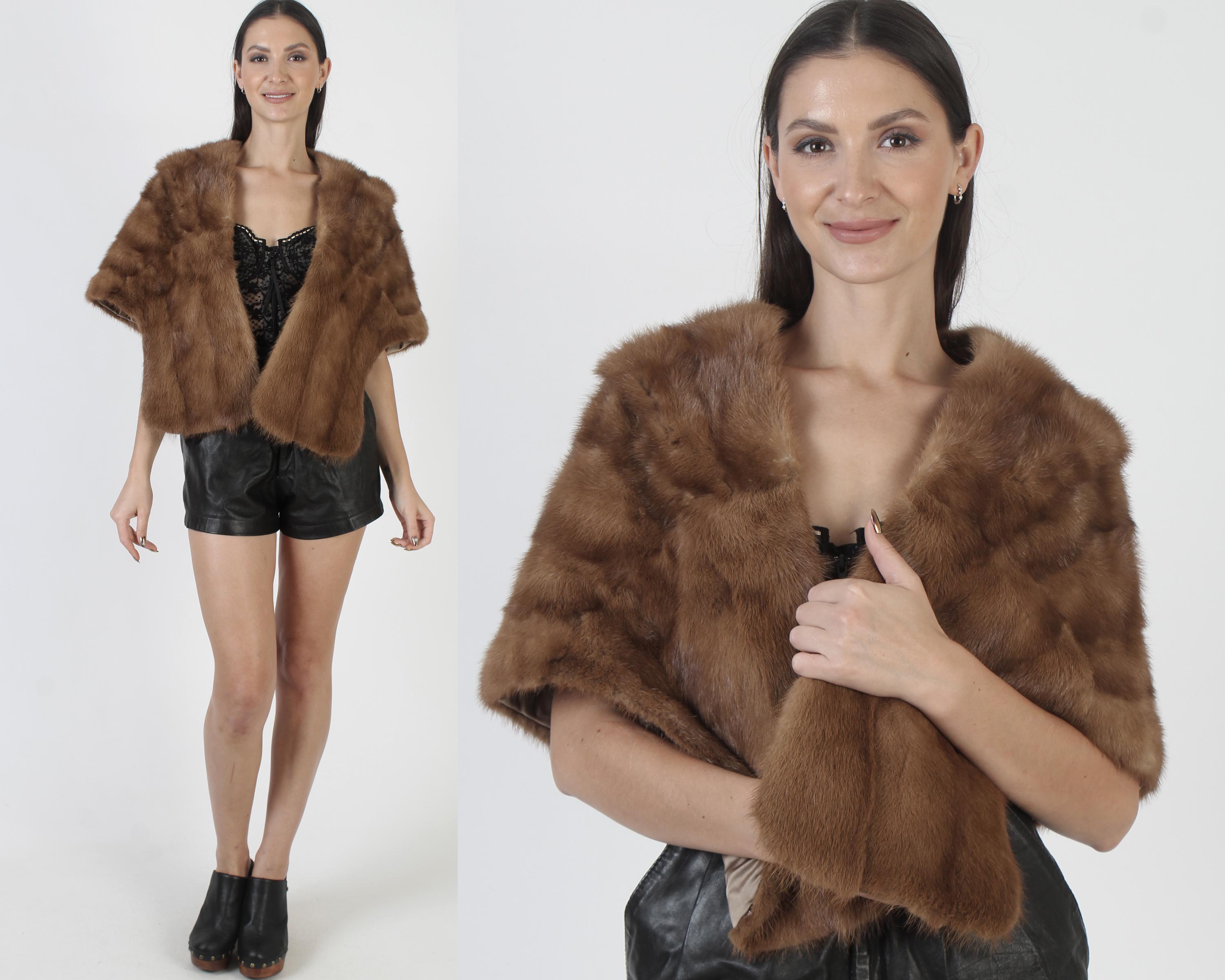 Vintage Brown Fur Stole - Etsy Vintage Brown Fur Stole - Etsy