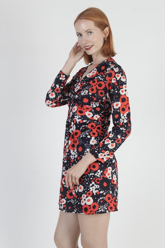 60s Psychedelic Micro Mini Dress Trippy Bright Color … - Gem