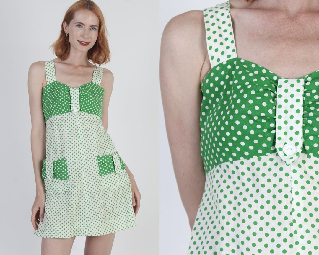 Cocktail Party Swiss Dot Prairie Dress, Vintage 70s Date Night Fun Mini ...