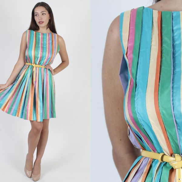 Rainbow Stripe Dress - Etsy