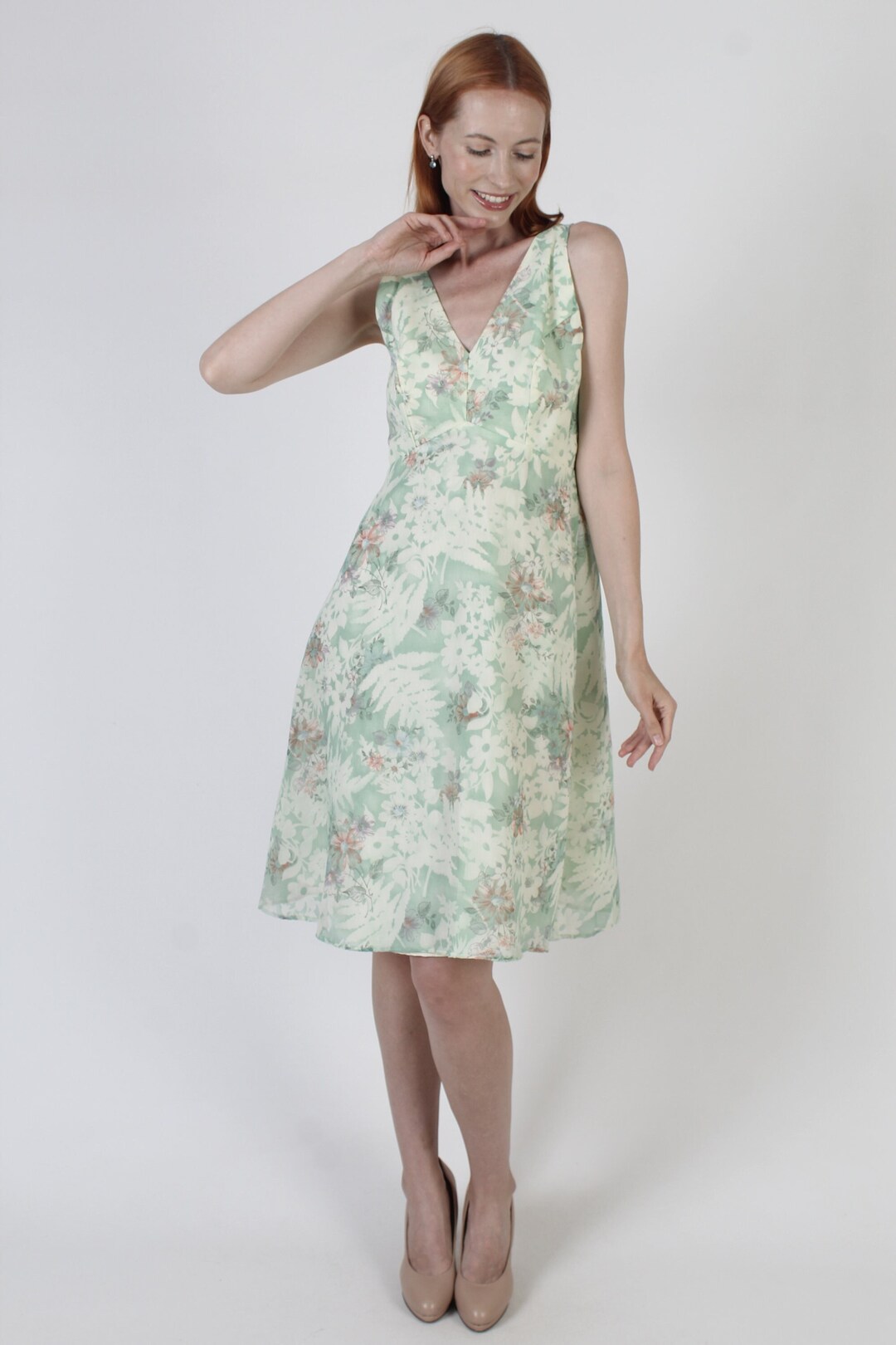 70s Prairiecore Halter Dress, Shadow Floral Prairie Style, Picnic Open ...