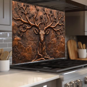 Deer Copper Look Kitchen Backsplash,tempered Kitchen Backsplash Panel ...