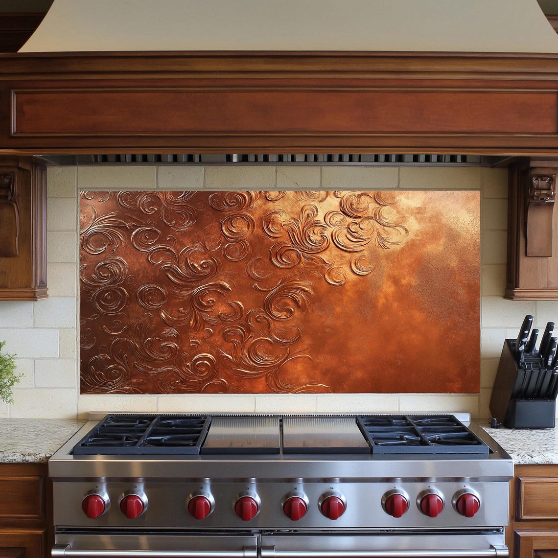 Copper Glass Kitchen Backsplash Behind Stove,stove Backsplash for ...
