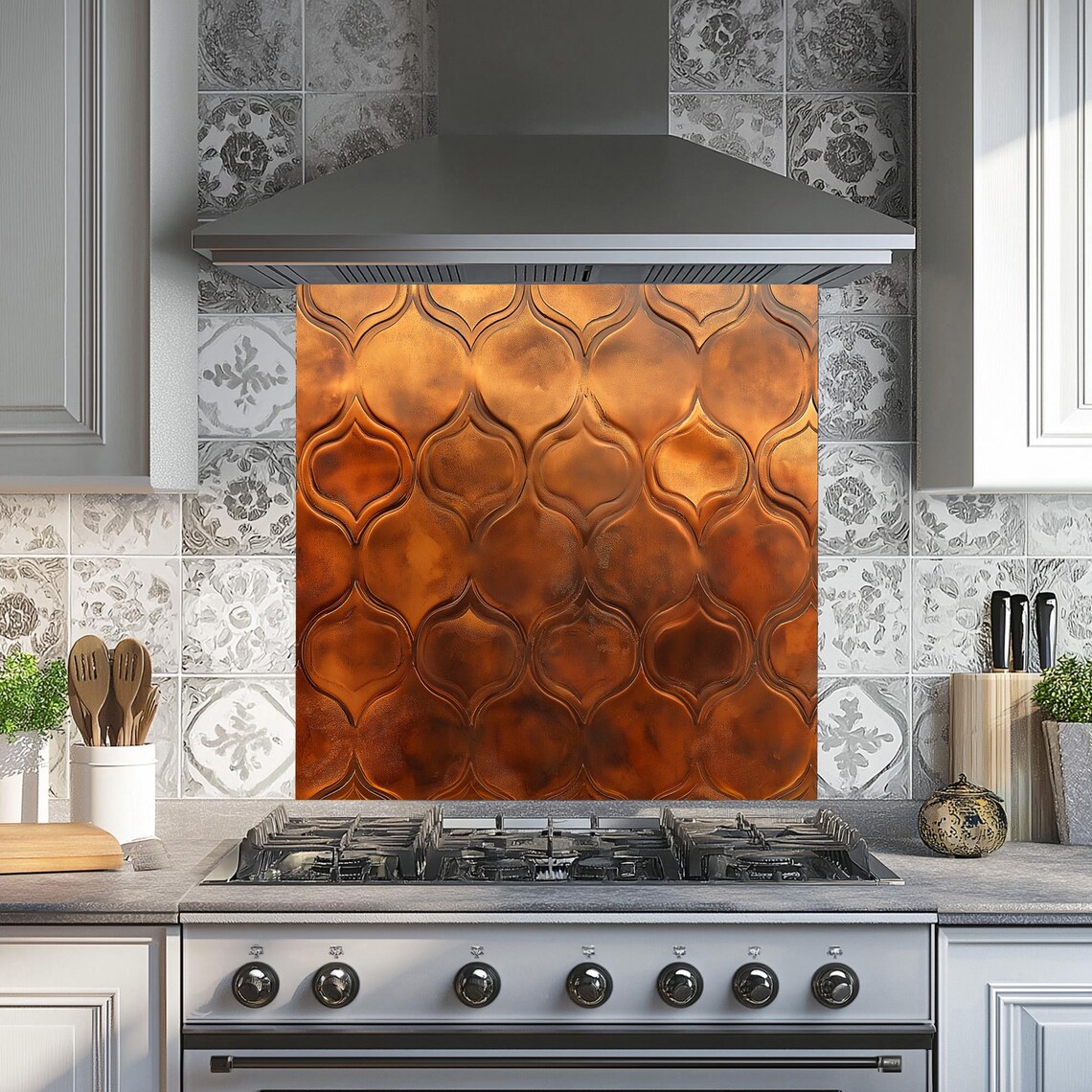 Copper Look Kitchen Backsplash,tempered Kitchen Backsplash Panel,stove ...