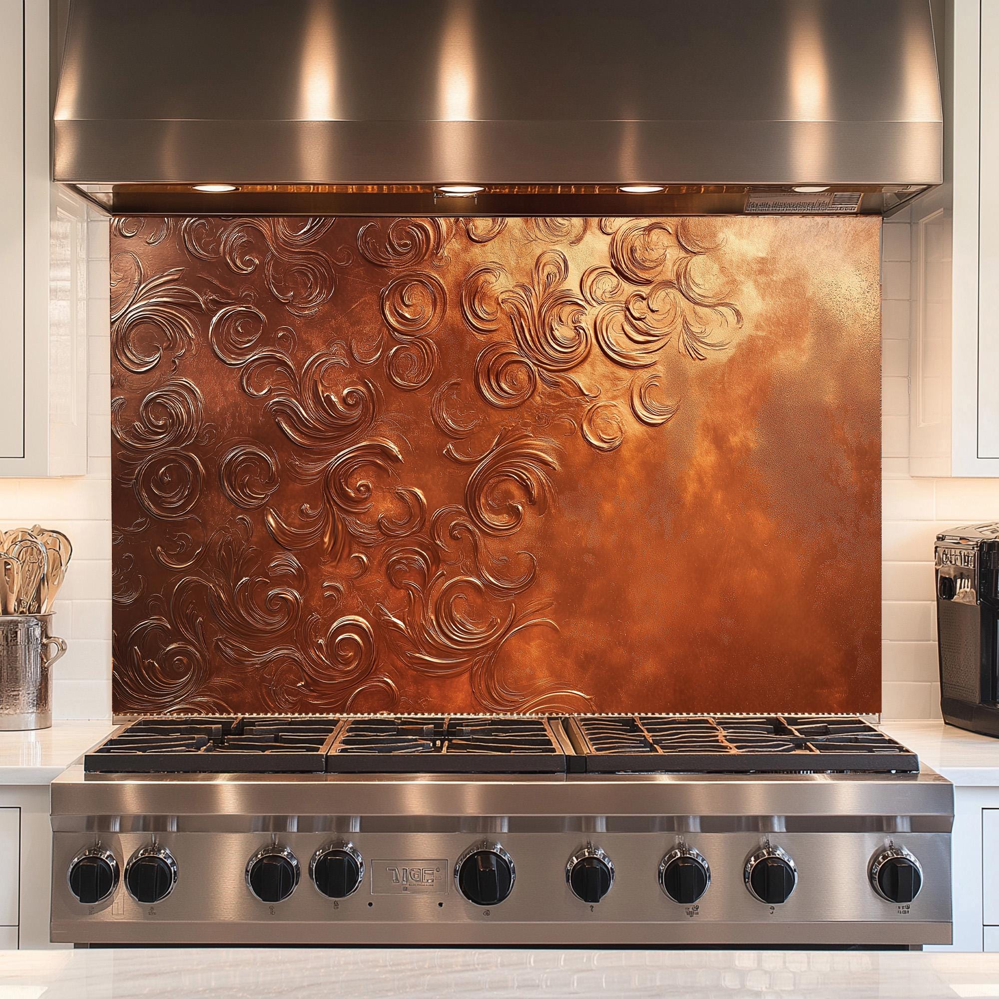 Copper Glass Kitchen Backsplash Behind Stove,stove Backsplash for ...