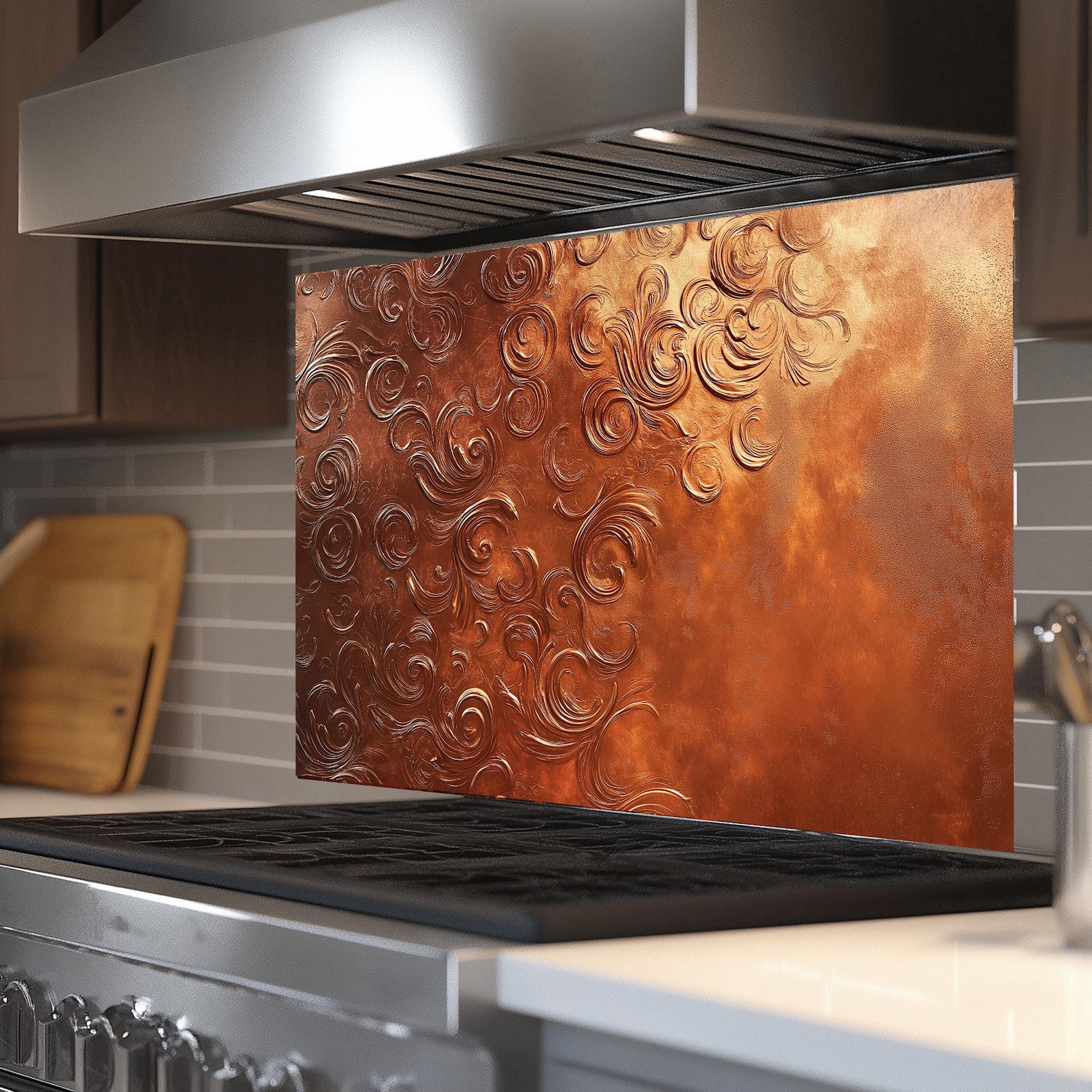 Copper Glass Kitchen Backsplash Behind Stove,stove Backsplash for ...