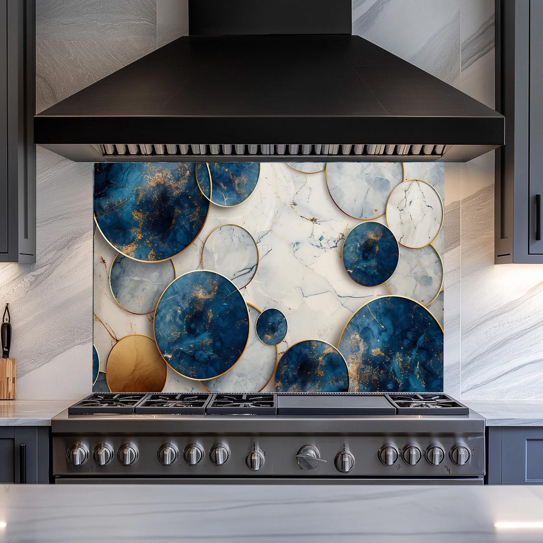 Tempered Glass Stove Marble Backsplash Tile,stove Back Cover,kitchen Decor,stove Top Cover ...