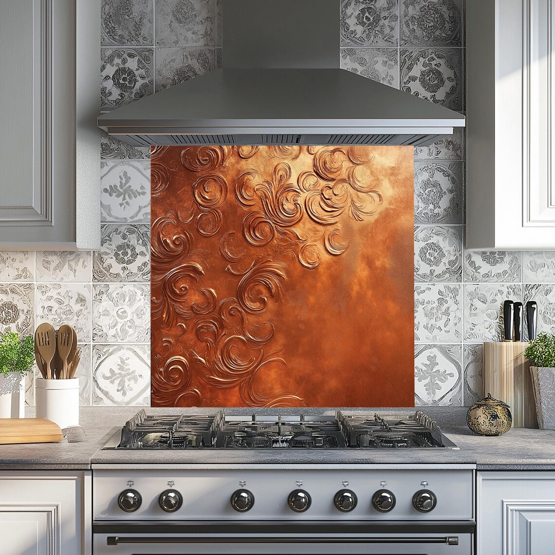 Copper Glass Kitchen Backsplash Behind Stove,stove Backsplash for ...