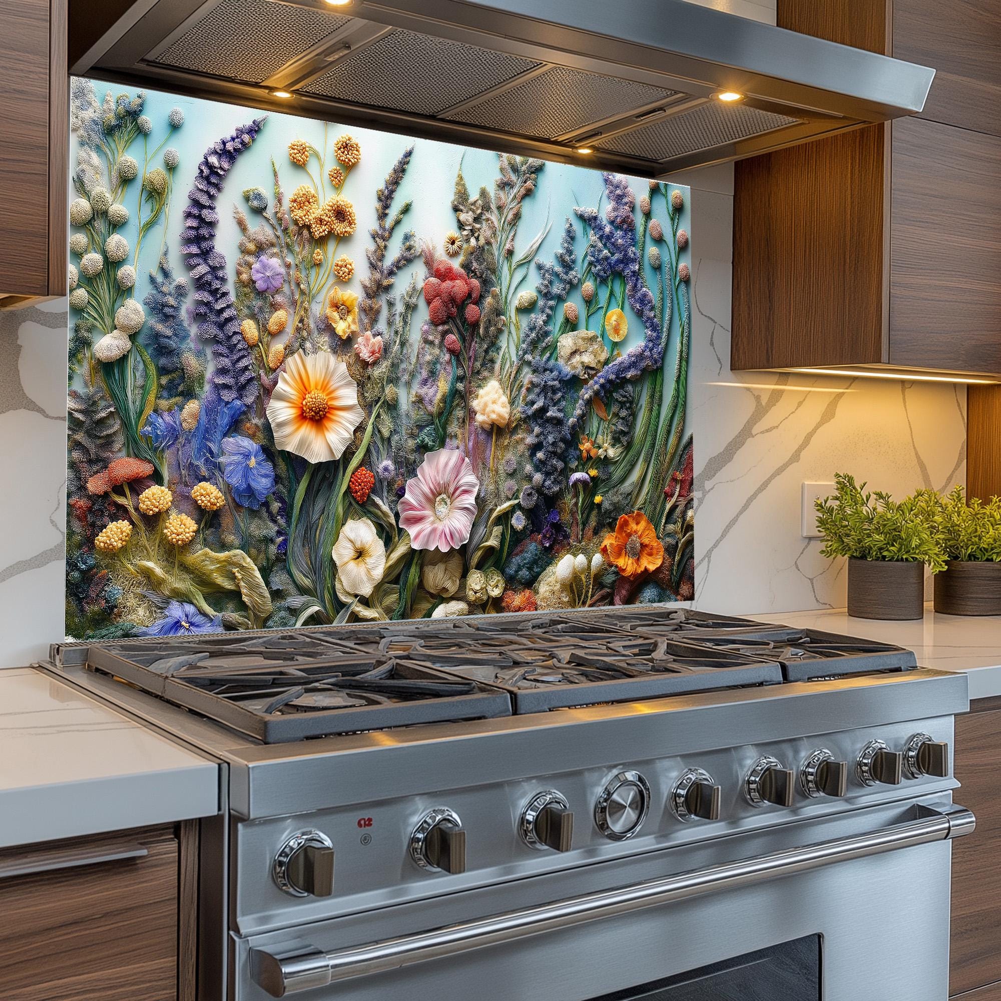 Tempered Glass Stove Backsplash Panel,stove Back Cover,kitchen Decor ...