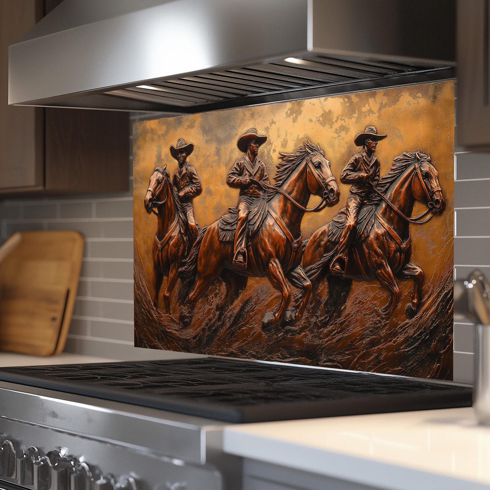 Cowboys Copper Look Kitchen Backsplash,tempered Kitchen Backsplash ...