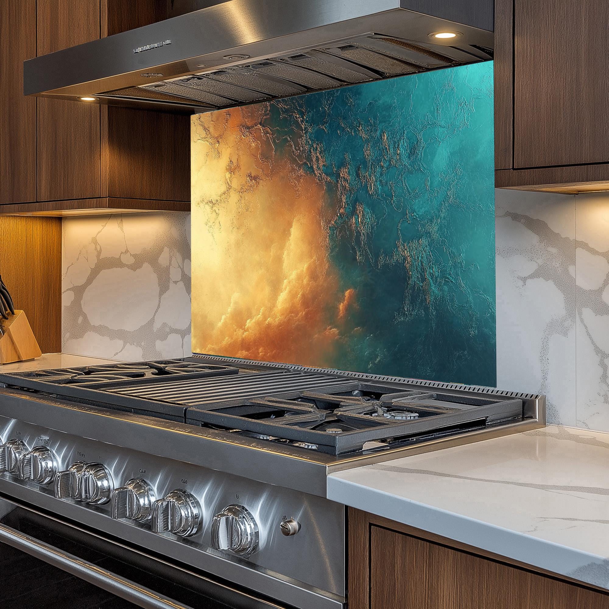 Tempered Glass Stove Backsplash Panel,stove Back Cover,kitchen Decor ...