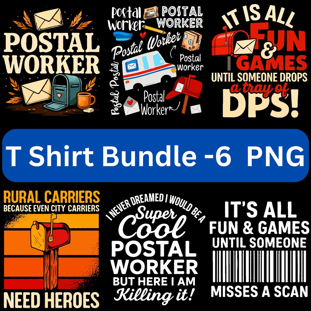 Postal Worker T-shirt PNG Bundle | Funny USPS Designs (6 PNG) - Etsy