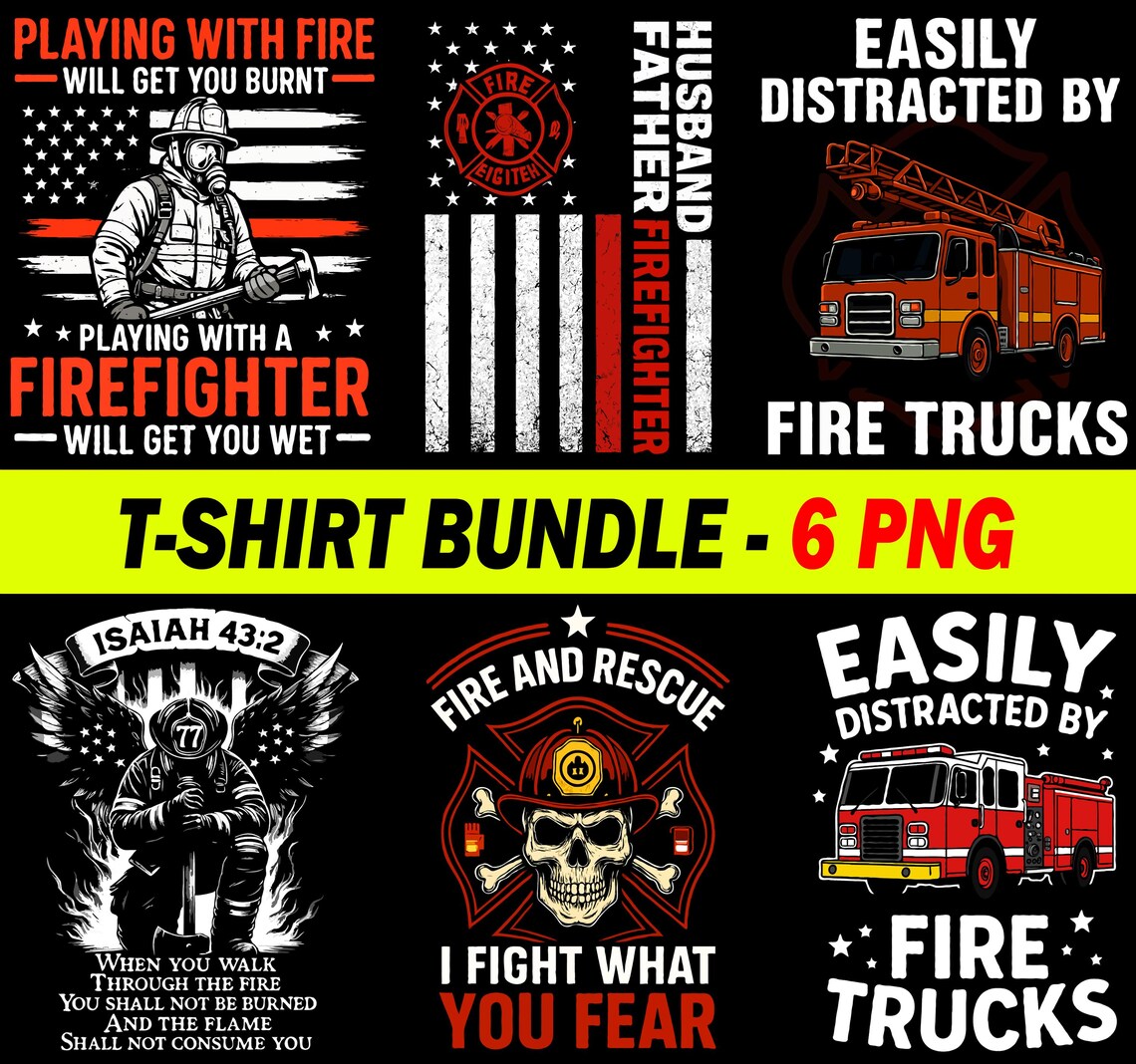 Retro Firefighter PNG, Fireman Clipart Design, T-shirt Sublimation PNG ...