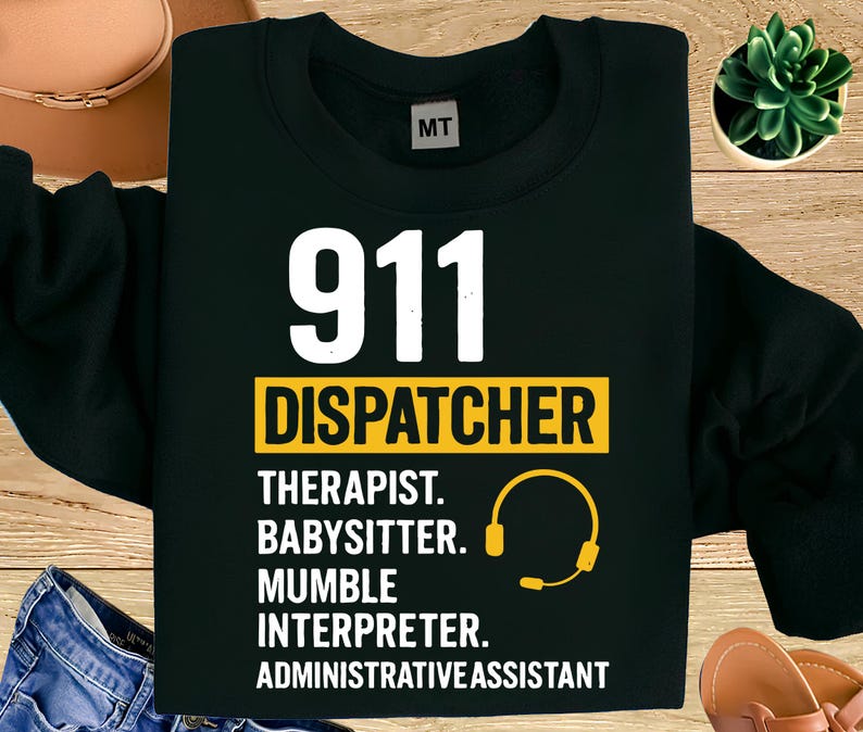 911 Dispatcher T-shirt Design, EPS, SVG, PNG, Funny Clipart for ...