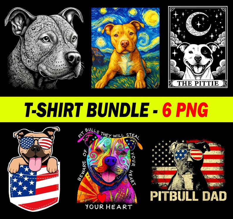 Pitbull PNG Clipart Bundle: Dog Lover Sublimation Design (digital ...