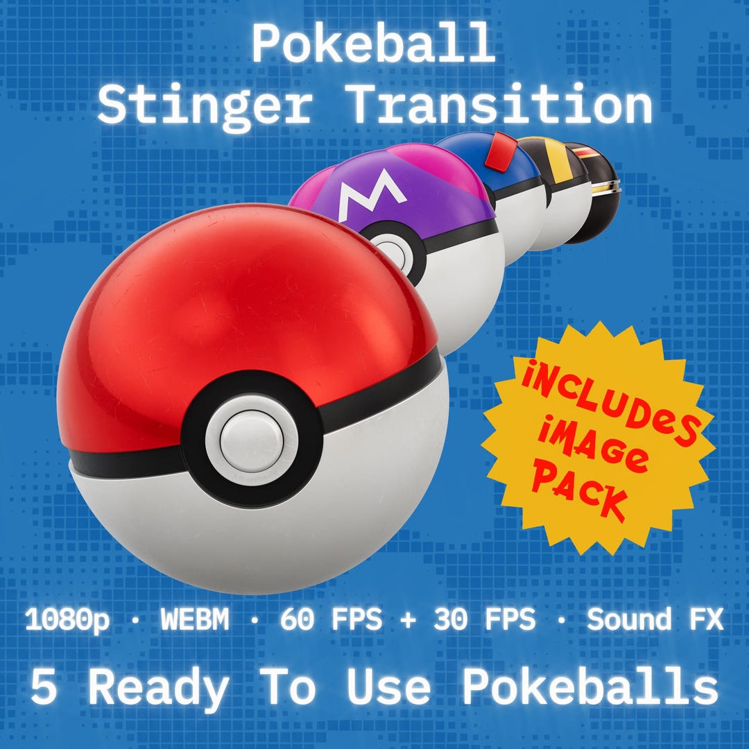 Pokemon Stinger Transition Pack | 5x Animated Pokeball + Image Pack ...