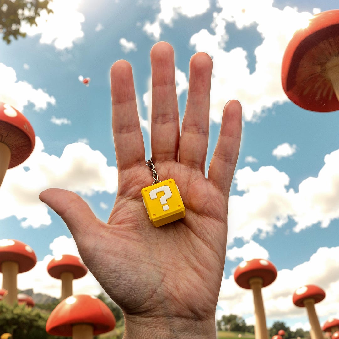 Mystery Block Question Block Super Mario Inspired Keychain - Etsy
