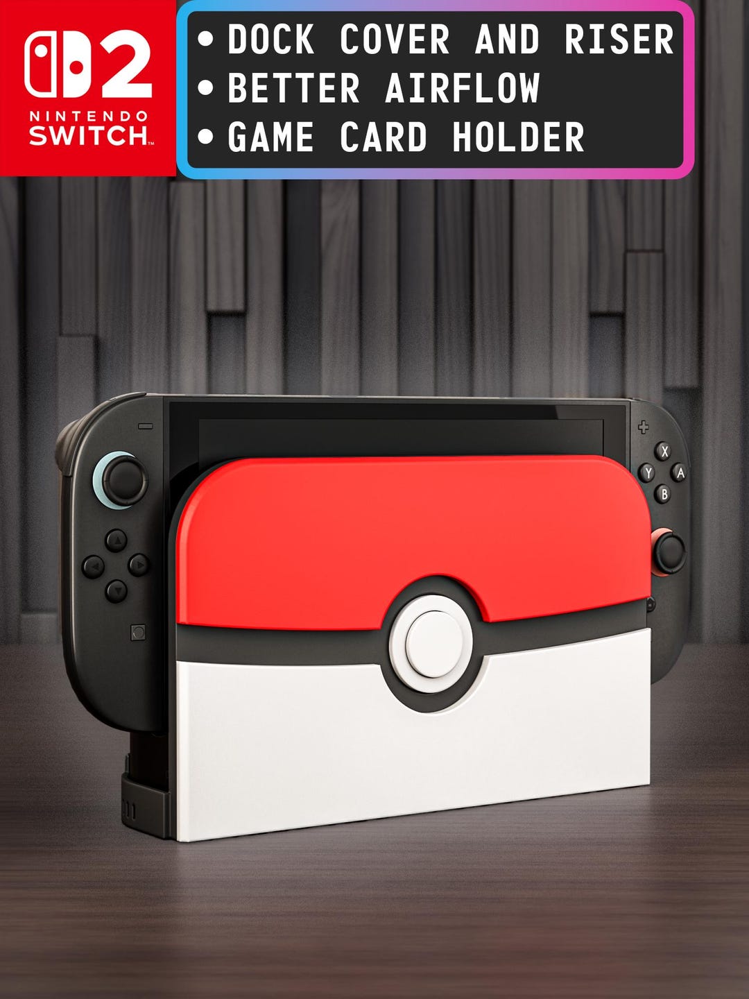 Nintendo Switch 2 Dock Cover and Riser | Game Card Holder | Pokemon ...