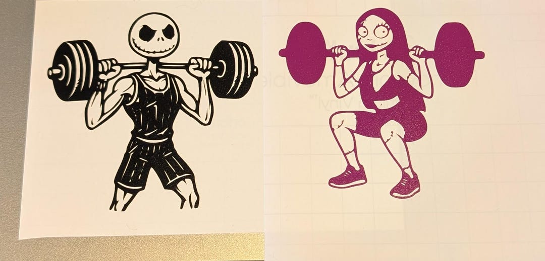 Jack Skellington & Sally Car Decal | Strong Women Fitness Vinyl Sticker ...