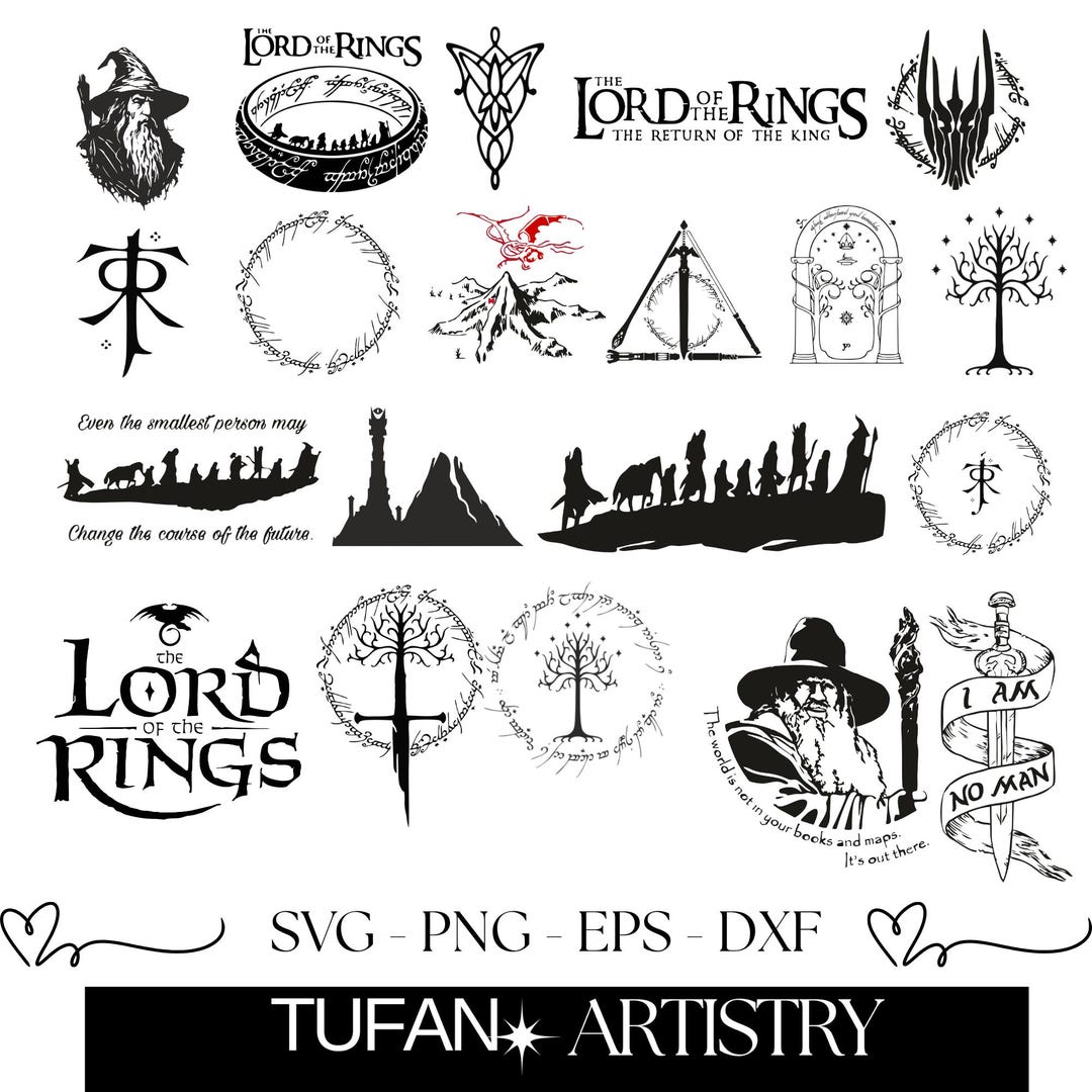 The Lord of the Rings SVG PNG Eps Dxf - Instant Downdload - Digital ...