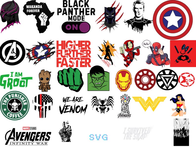 Superhero SVG Bundle: Avengers, Iron Man, Spider-man (1000 Files ...