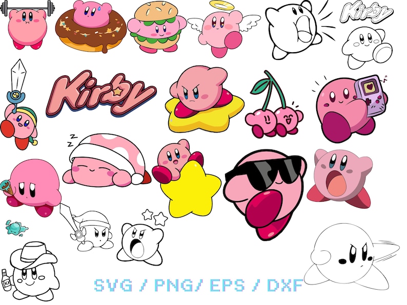 Kirby Bundle Svg, Kirby Little Star Svg, Kirby Face Svg, Games Svg ...