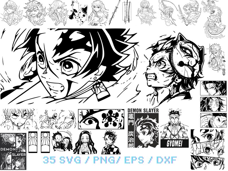 35 Demon Slayer SVG Bundle | Kimetsu No Yaiba SVG PNG Pdf | Anime Svg ...
