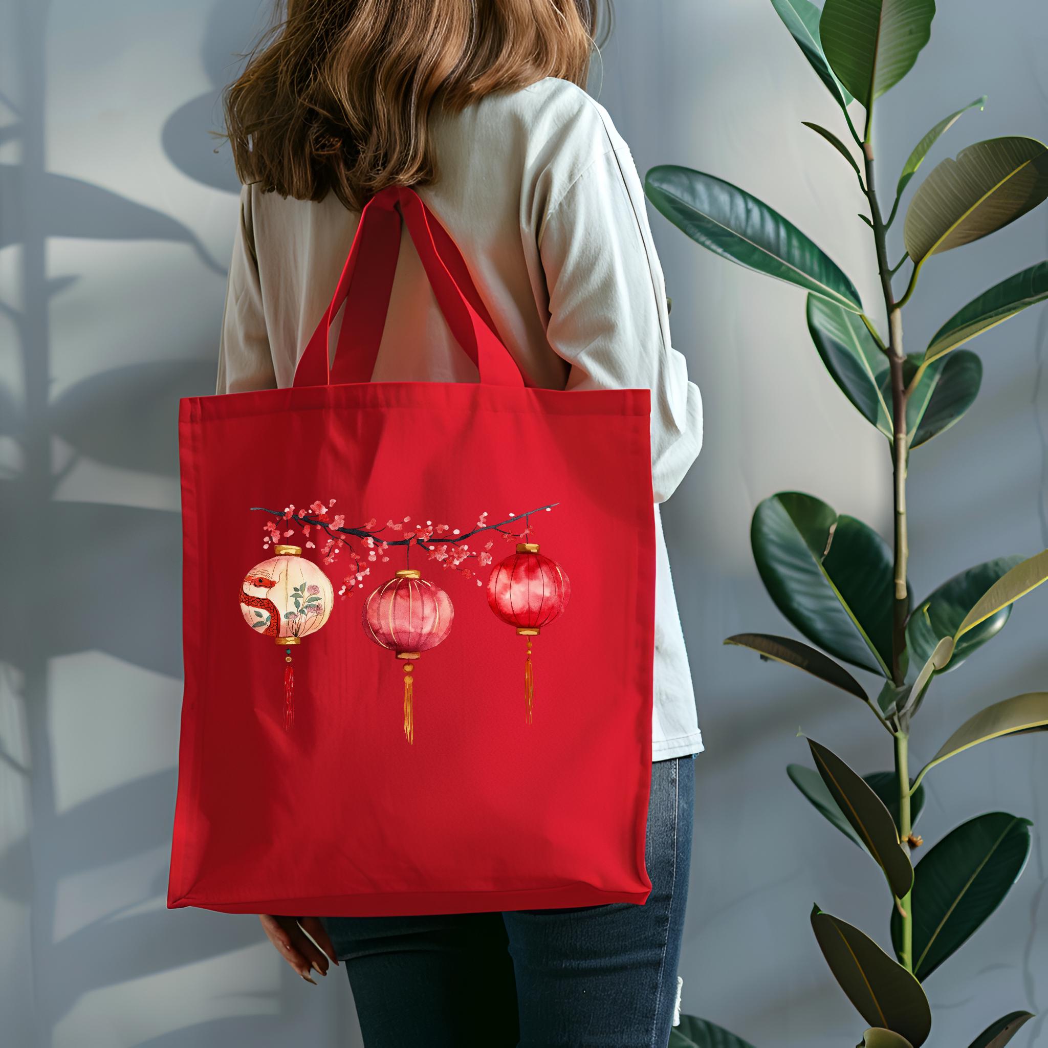 Chinese Lantern Cotton Tote Bag: Lunar Fire Horse New Year Gift - Etsy